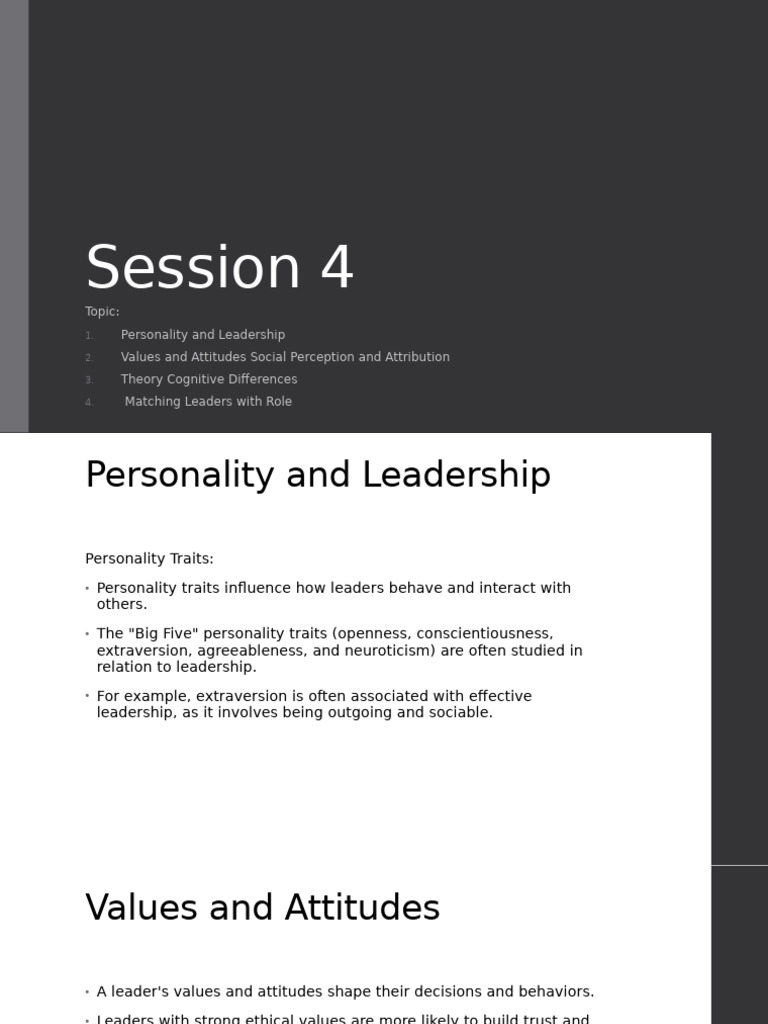 Leadership Traits and Role Matching | PDF