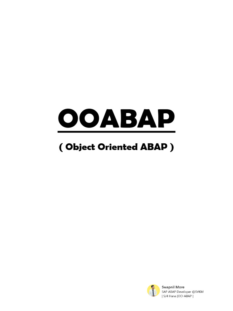 SAP - OOABAP Oops Concept | PDF | Class (Computer Programming) | Inheritance (Object Oriented ...