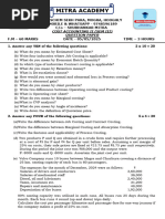 Ca Inter - Costing - Question Paper. | PDF | Expense | Cost Of Goods Sold