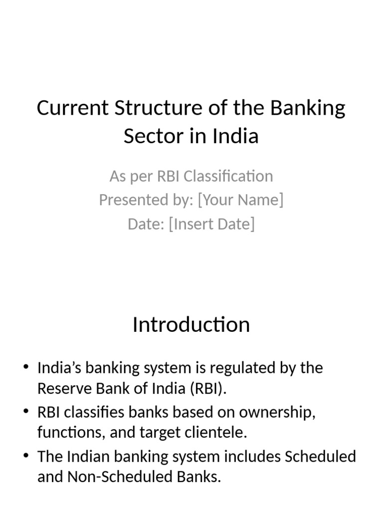 Structure of Banking Sector India RBI | PDF | Banks | Reserve Bank Of India