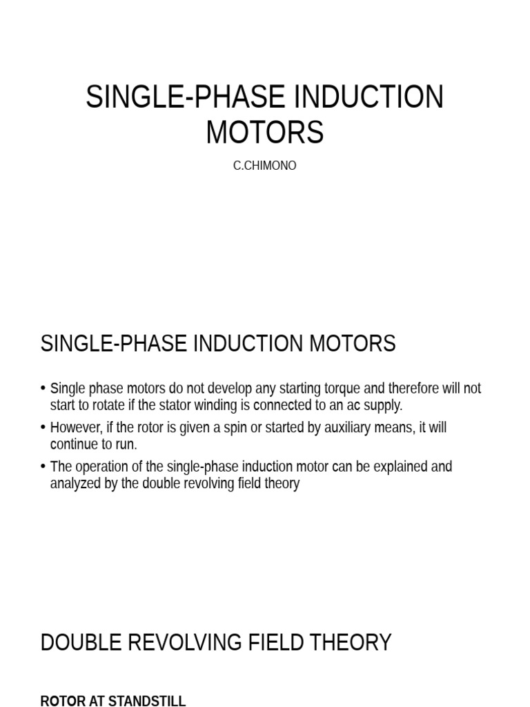Lecture 6 Single-Phase Induction Motors | PDF | Electric Motor ...