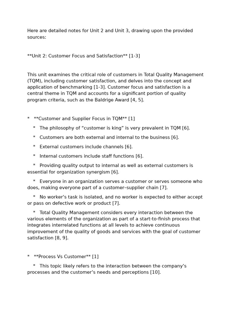 NLM TQM U2,3 | PDF | Employee Retention | Benchmarking
