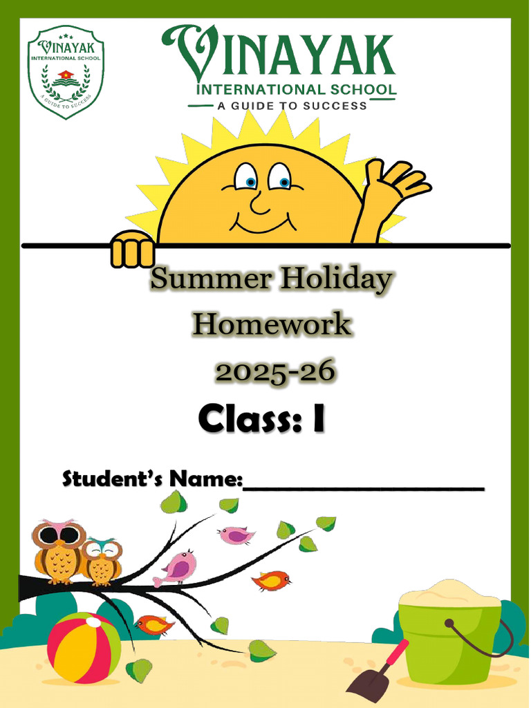 Summer Holiday Home Work Class - I | PDF