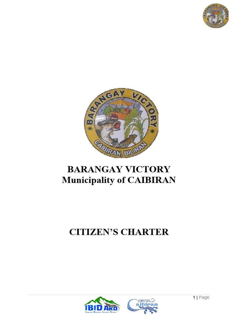 Barangay Victory Citizen’s Charter Guide | PDF | Receipt | Fee
