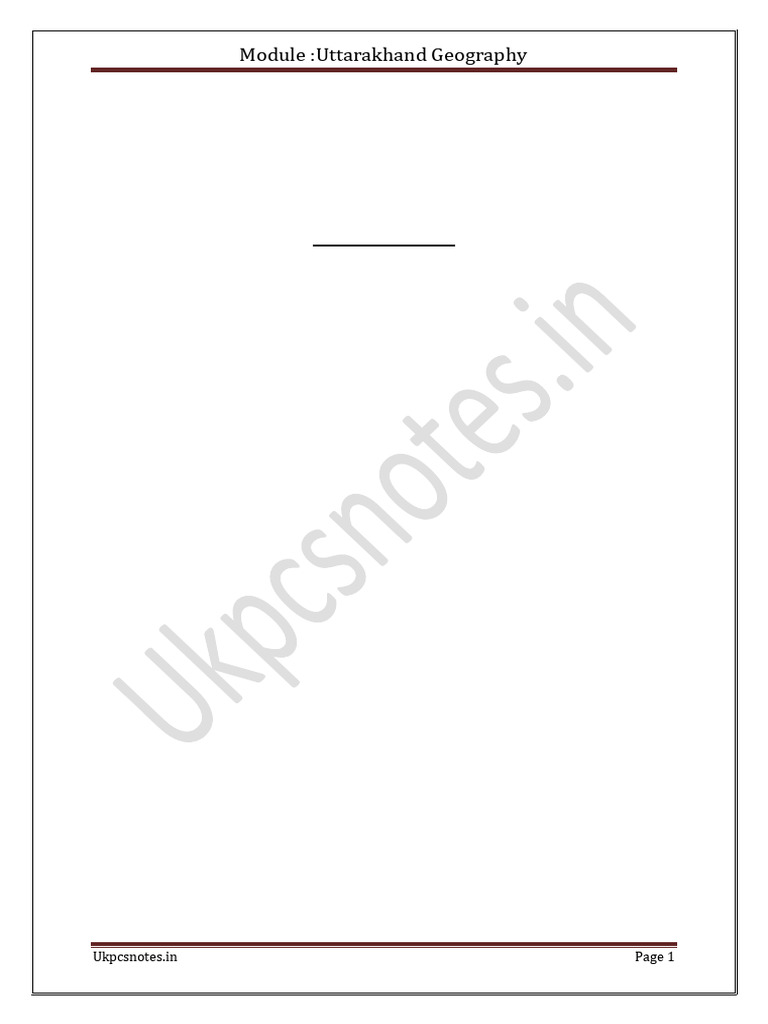 Module Uttarakhand Geography | PDF