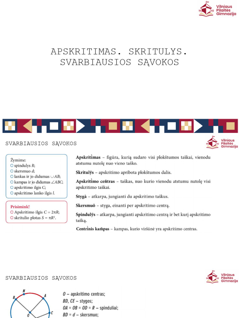 10.apskritimas. Skritulys.12.16 | PDF