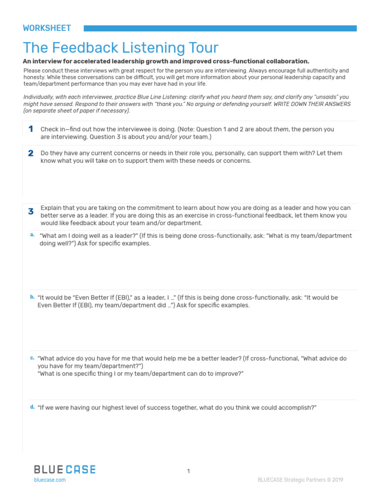 The Feedback Listening Tour | PDF