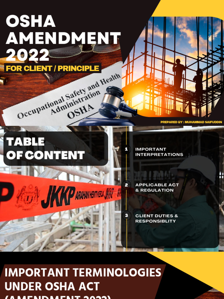 Osha Amendment 2022 For Client 1720922305 | PDF | General Contractor ...