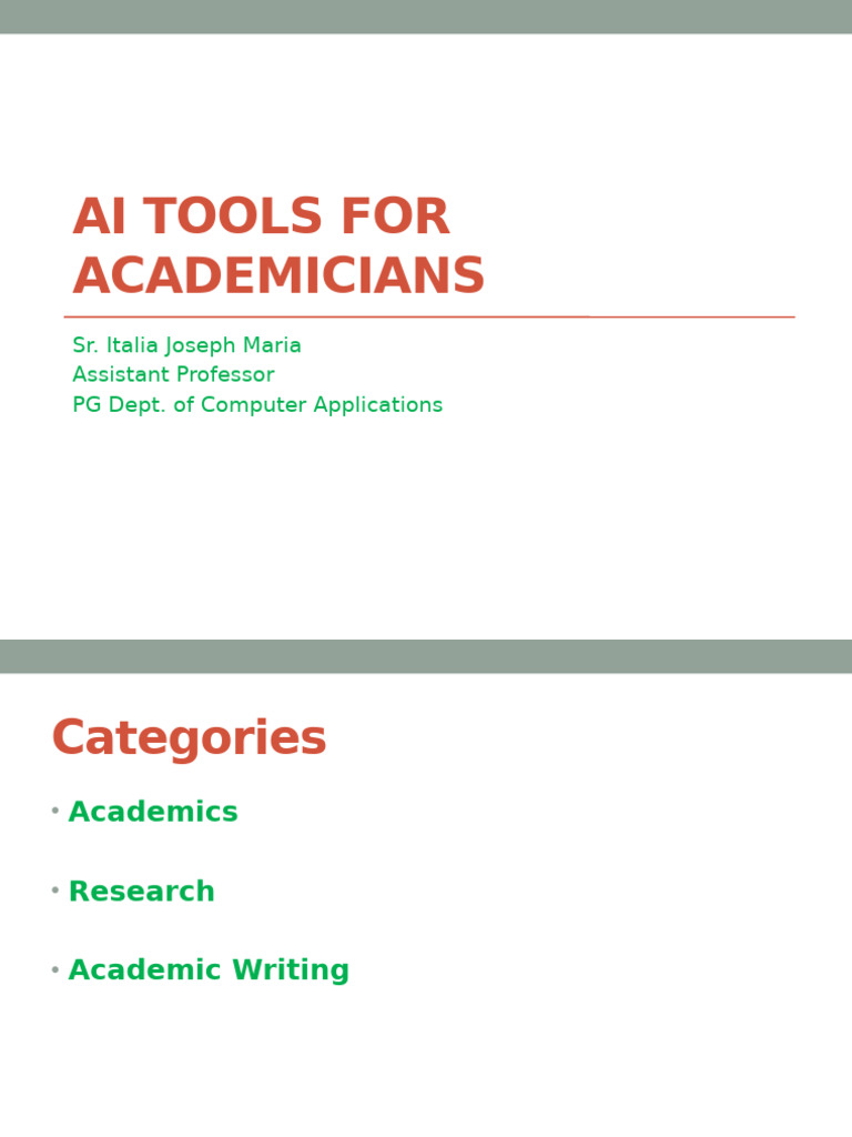 AI Tools for Academics and Research | PDF
