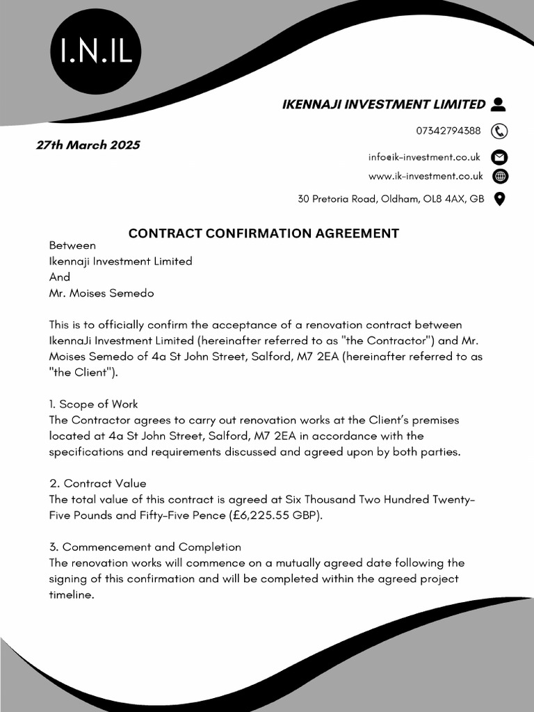 Contract Confirmation Ikennaji Moises Semedo | PDF