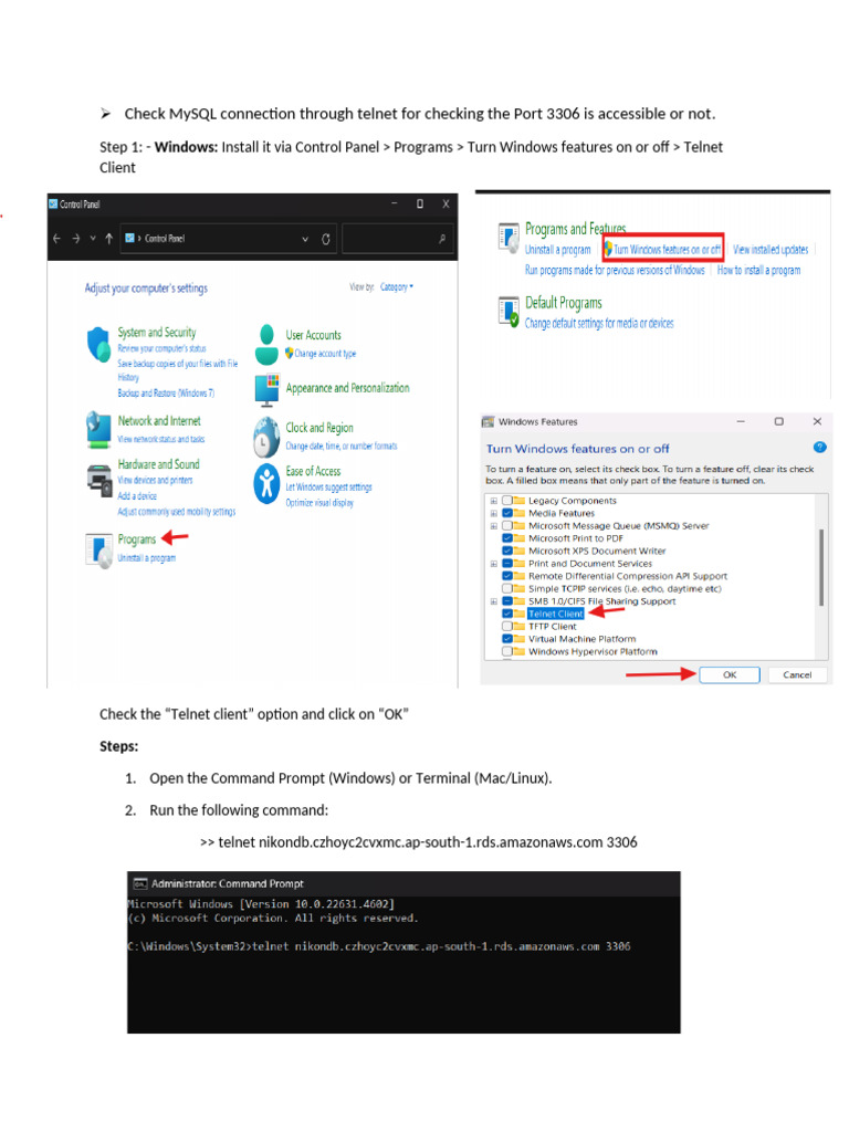 Accessing Database and Checking Connection | PDF