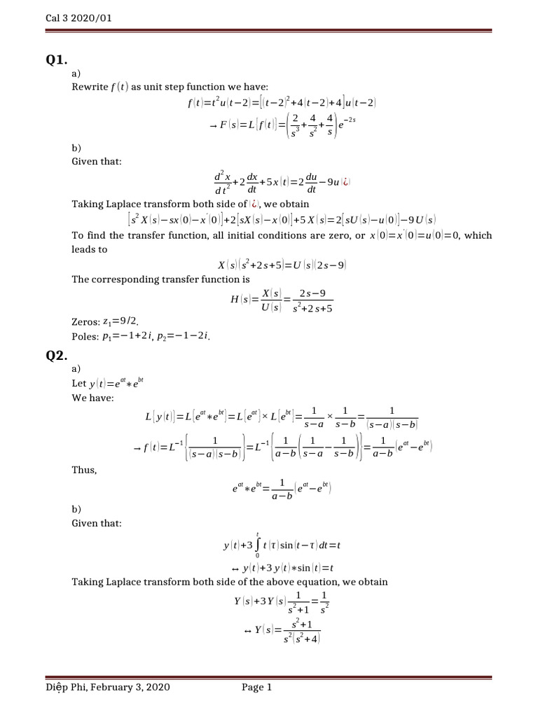 Cal 3 2020 - 01 | PDF | Mathematical Analysis | Mathematical Objects