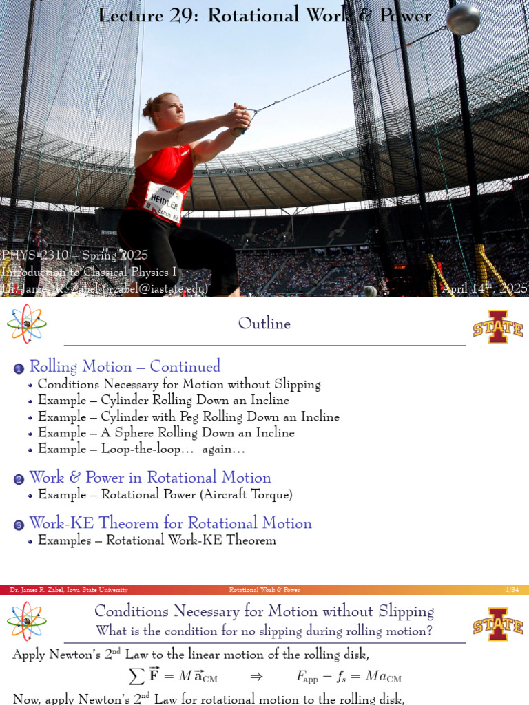 29 Rotational Work Power Handout | PDF | Force | Torque