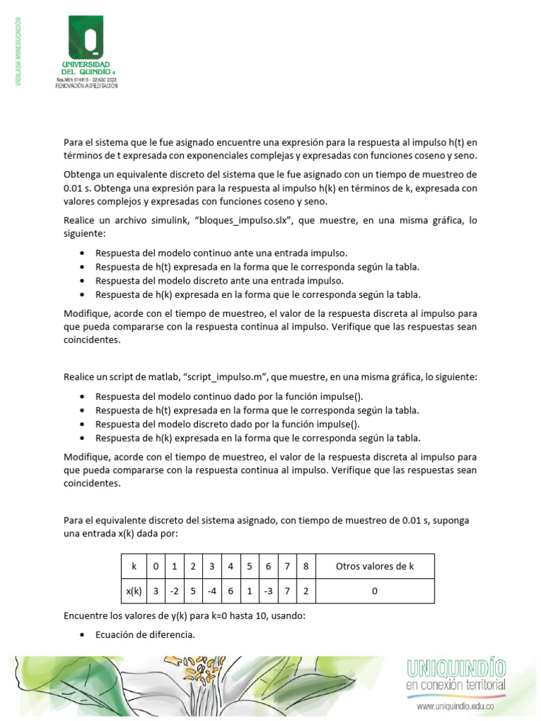 2025a SyS Taller06 | PDF | Matlab | Circunvolución