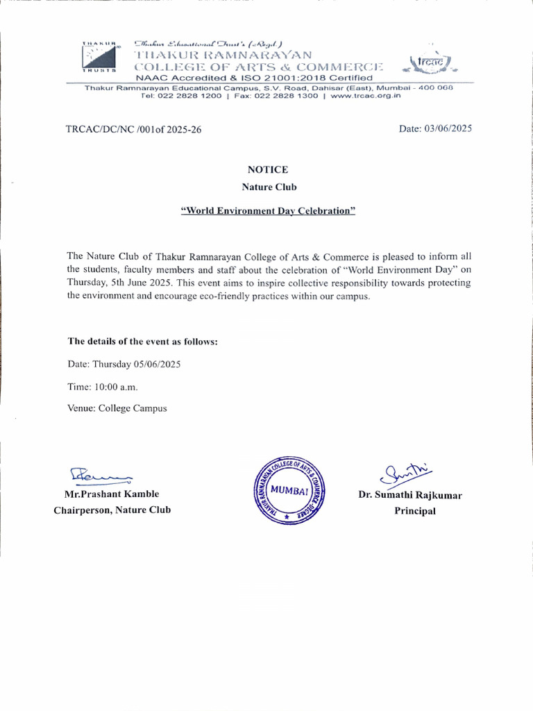 Nature Club Notice | PDF