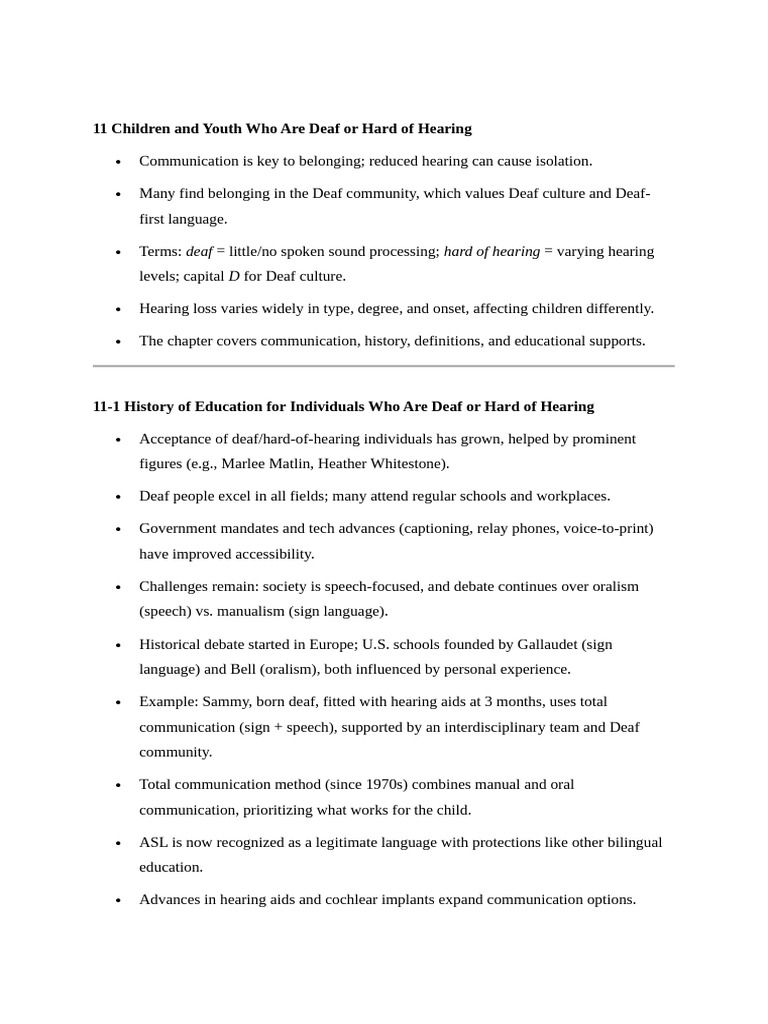 11 Children and Youth Who Are Deaf or Hard of Hearing | PDF | Hearing ...