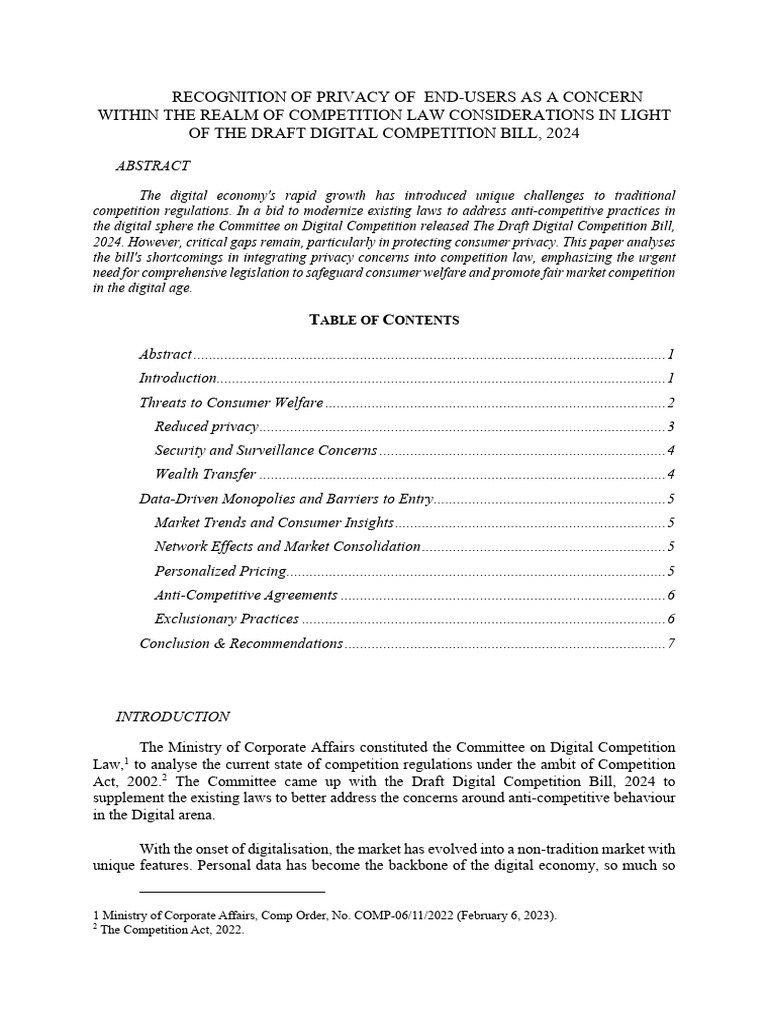 Recognition of Privacy of End-Users As A Concern Within The Realm of ...