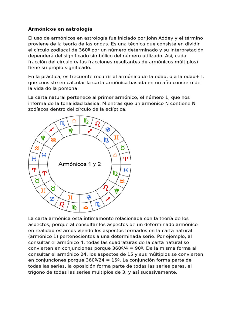 Armónicos en Astrología: Guía Práctica | PDF