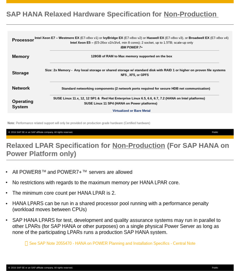 v4 SAP HANA Cost-Optimized Hardware For Non-Production | PDF | Computer Architecture | Computer ...