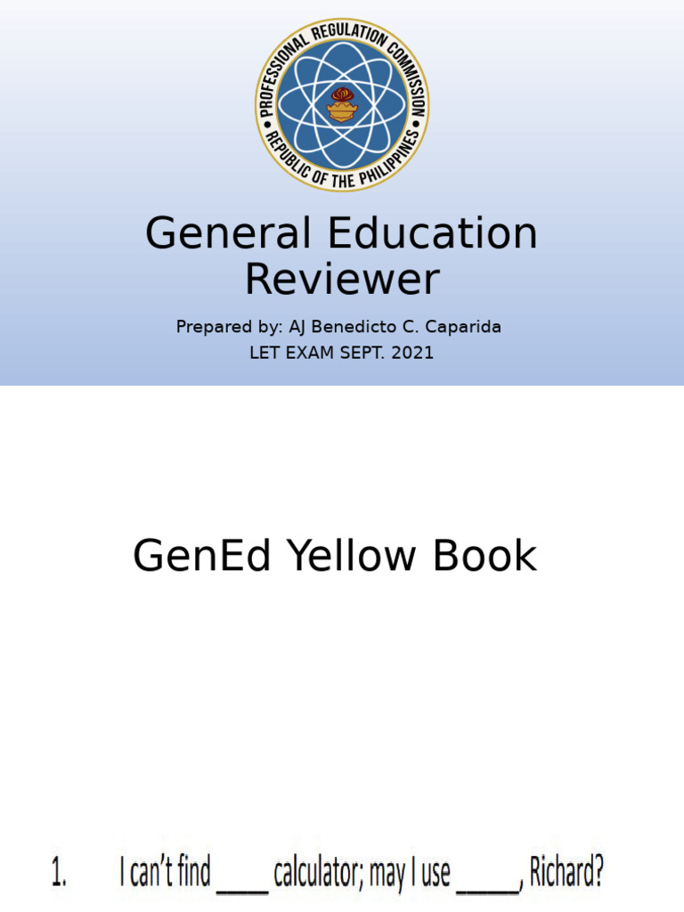 General Education Reviewer for LET Exam | PDF