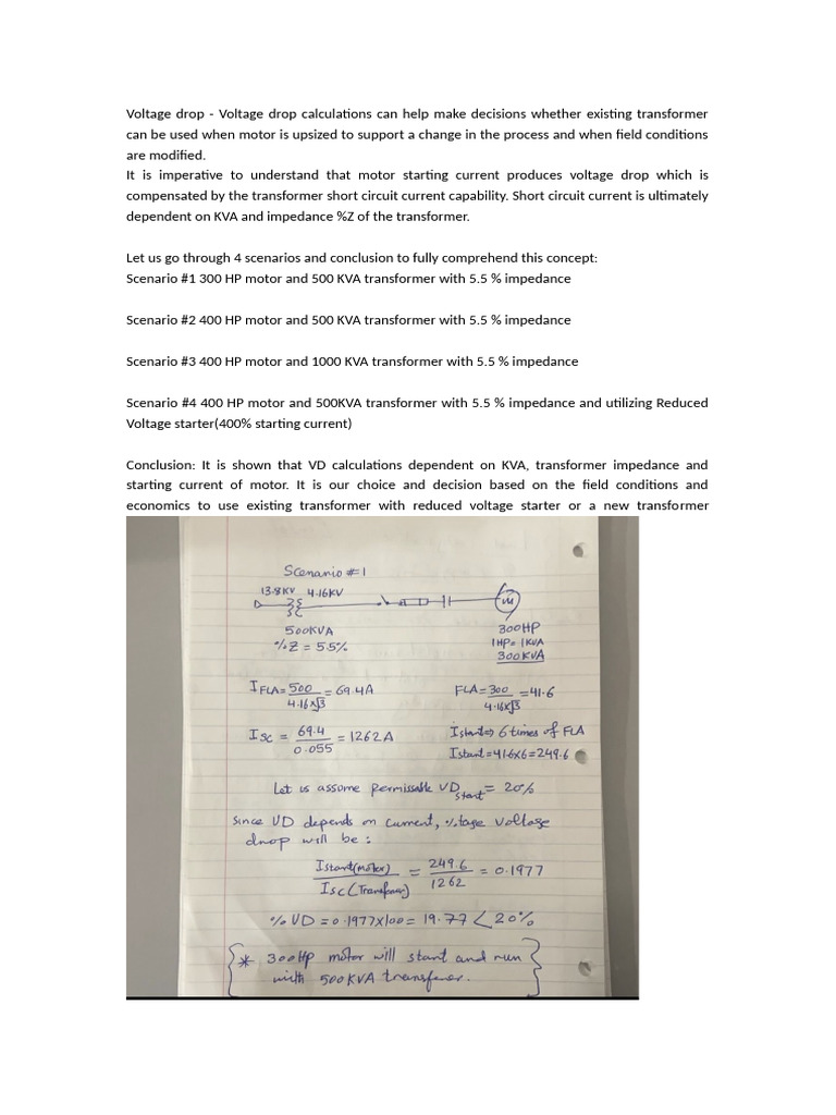 Voltage Drop Calculations for Transformers | PDF