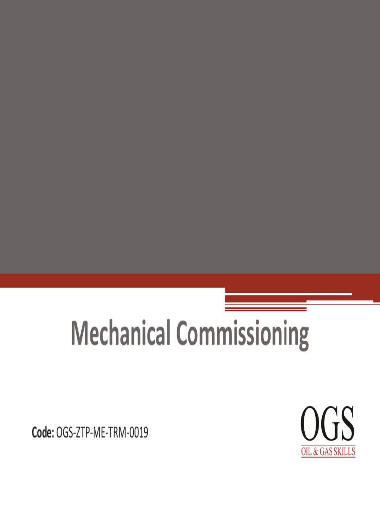 Mechanical Commissioning | PDF | System | Screw