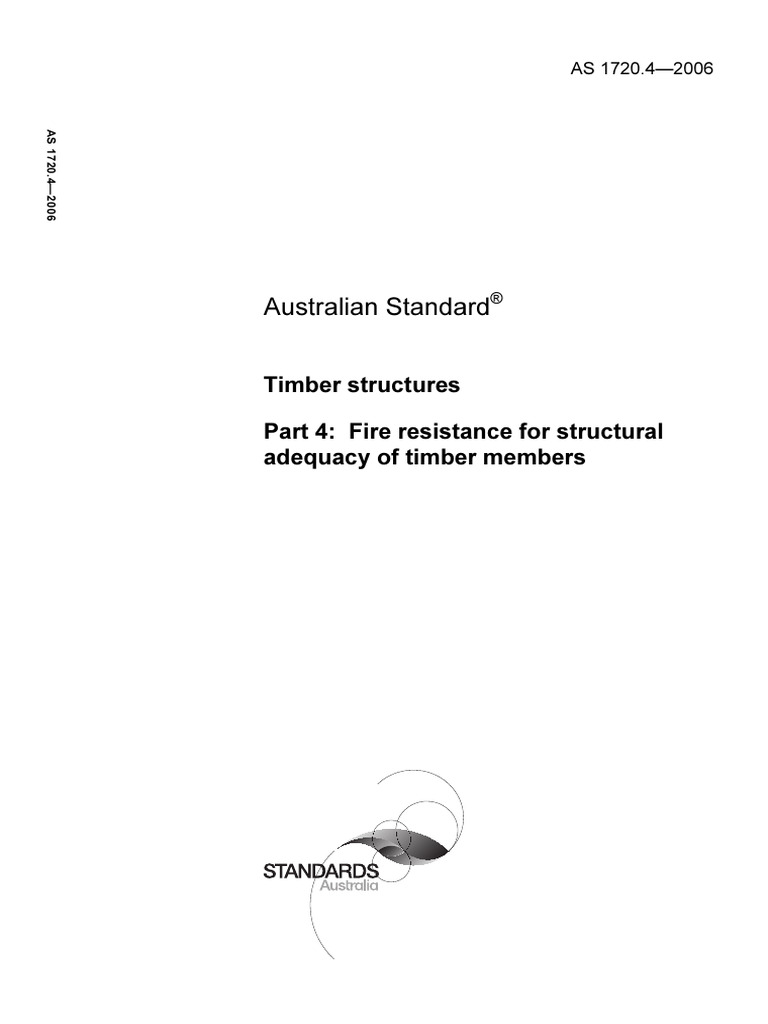 AS1720.4-2006 Fire-Resistance of Structural Timber Members | PDF ...