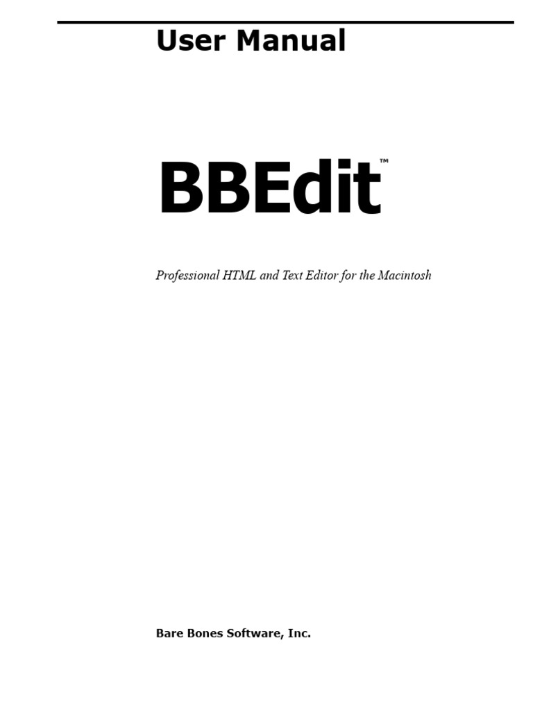 BBEdit User Manual | PDF | Html Element | Html