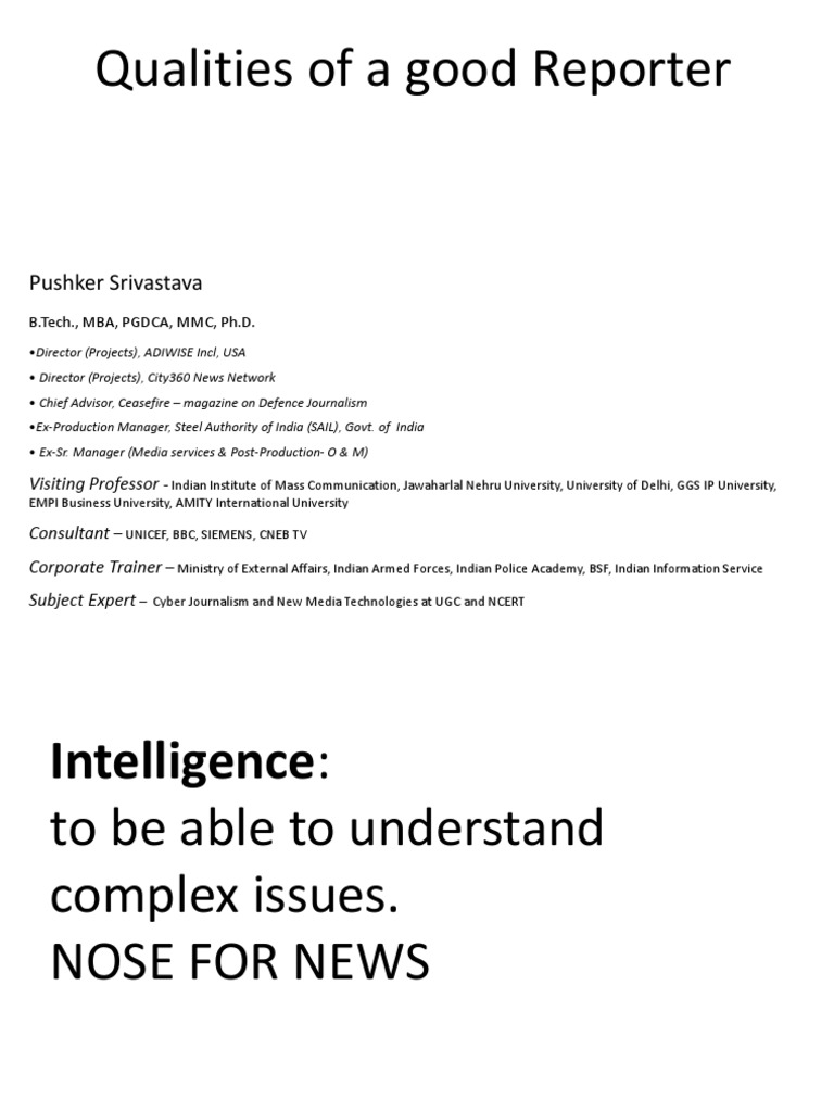 Essential Traits of a Good Reporter | PDF | Watergate Scandal | United ...