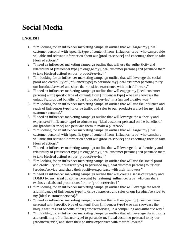 Social Media Prompts AI | PDF