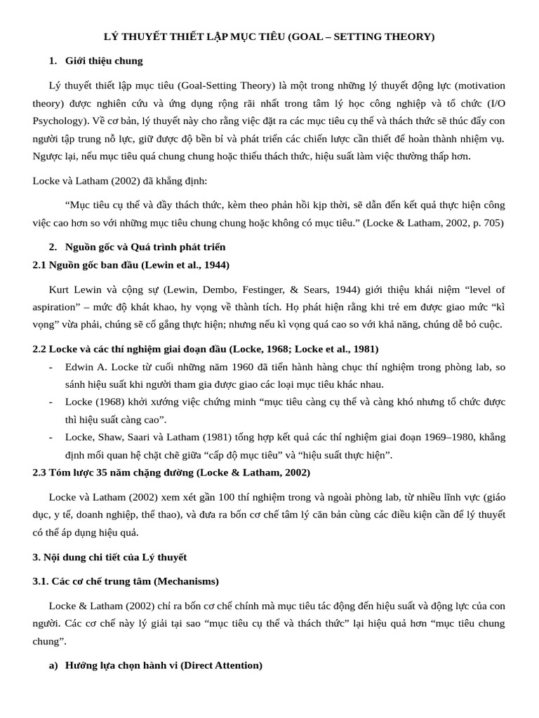 Goal Setting Theory | PDF