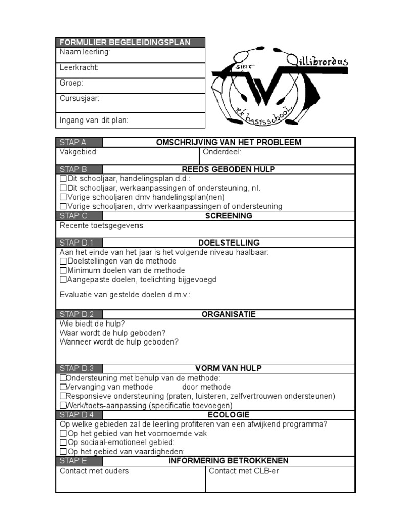 Formulier Begeleidingsplan | PDF