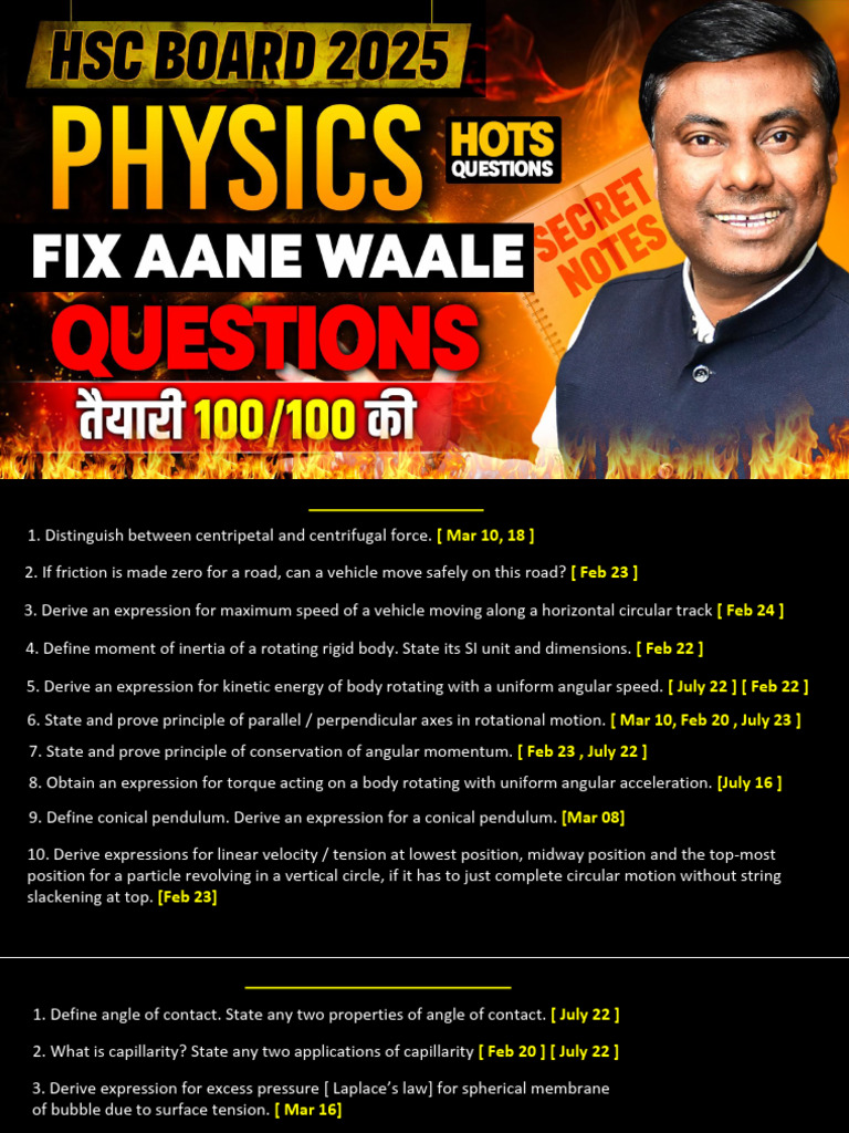 Physics IMPs by Mukesh Sir | PDF | Inductance | Gases