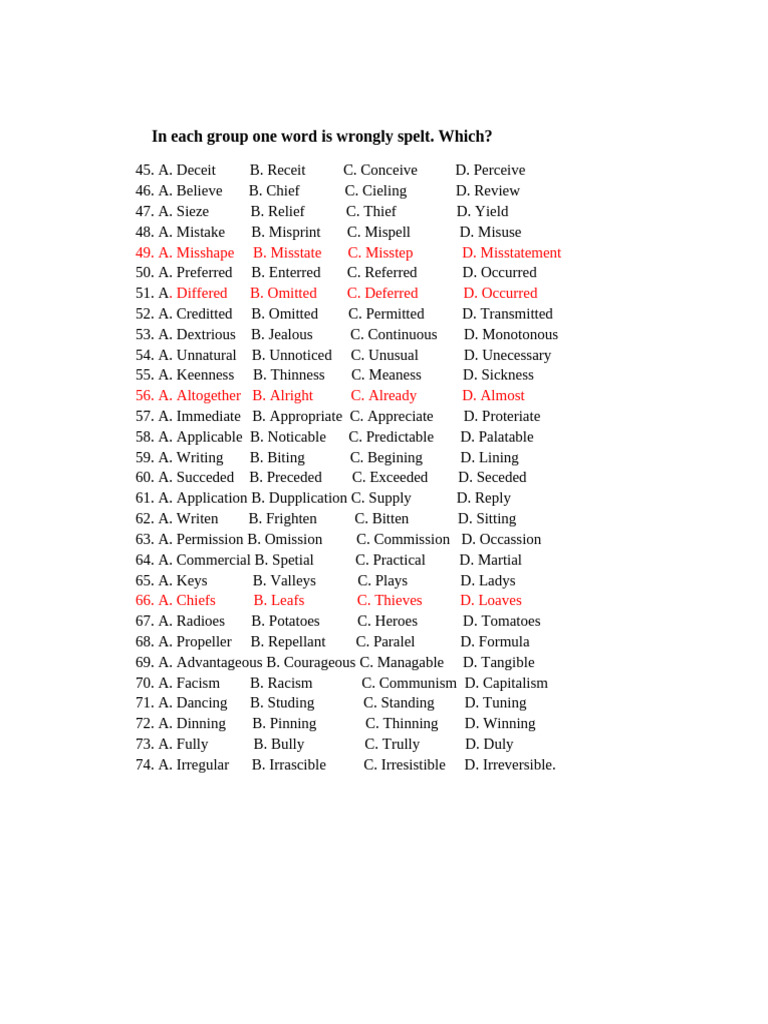 Assignment Part 2 Spelling | PDF