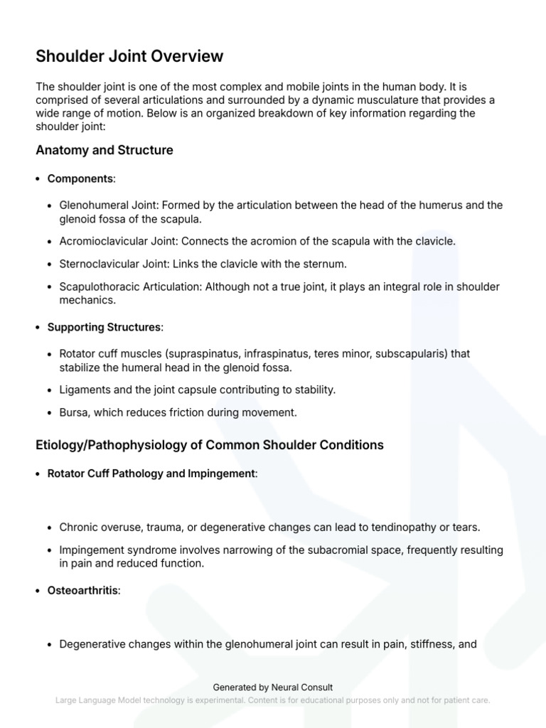 # Shoulder Joint Overview - The | PDF | Shoulder | Joints
