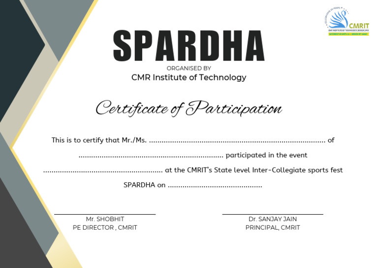 Spardha Participation Certificate | PDF