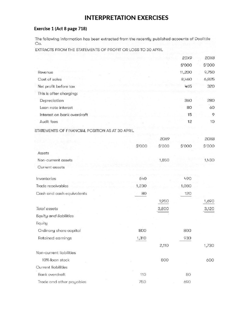 INTERPRETATION EXERCISES | PDF