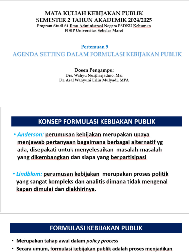 I9 - Kebijakan Publik - S1 IAN PSDKU Kebumen - AWE & WAN | PDF