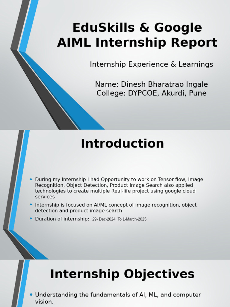 Google AI/ML Internship Report | PDF | Machine Learning | Artificial ...