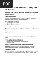Class10 Light Numericals | PDF