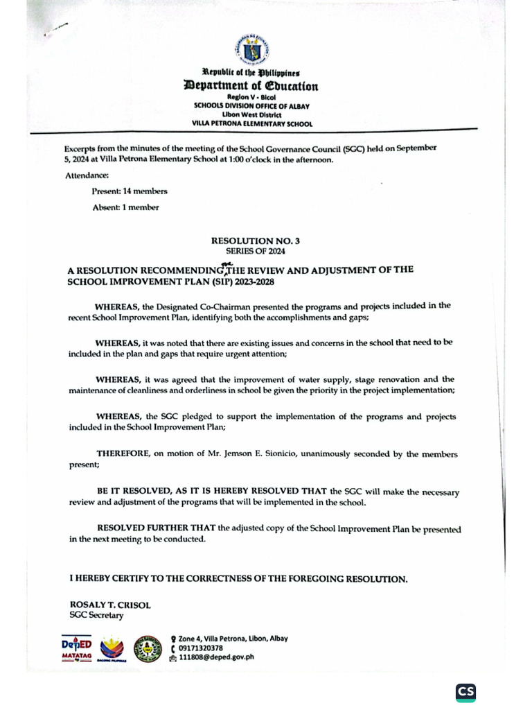 SGC Resolution | PDF