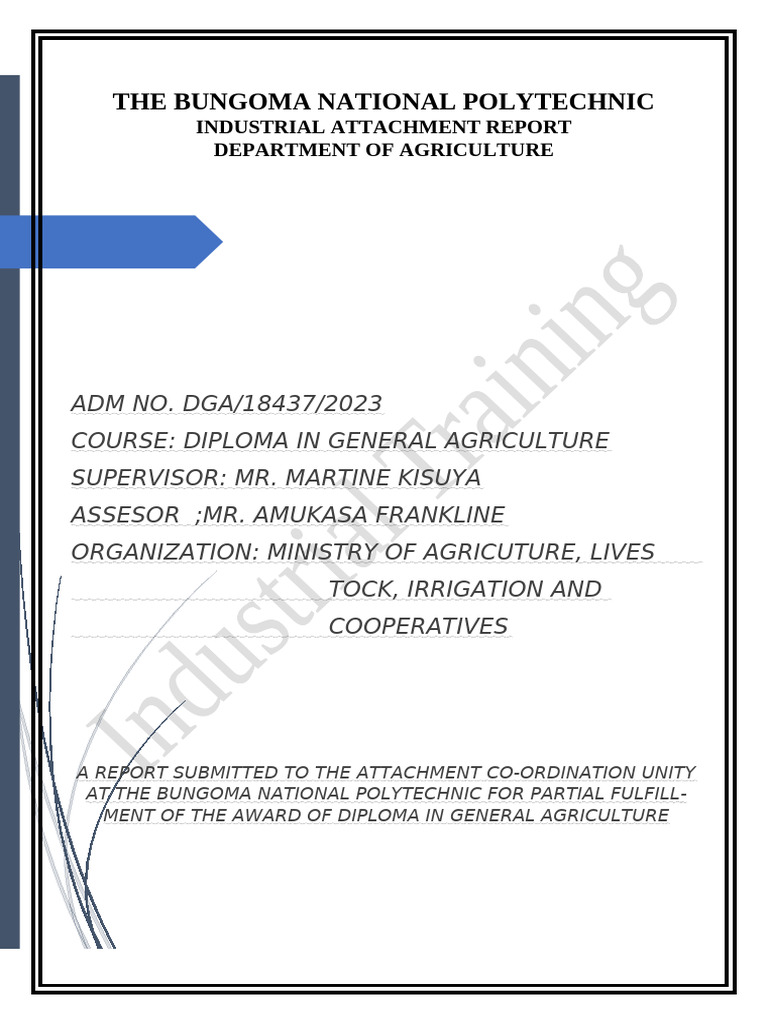 Agriculture Field Attachment Report | PDF | Agriculture