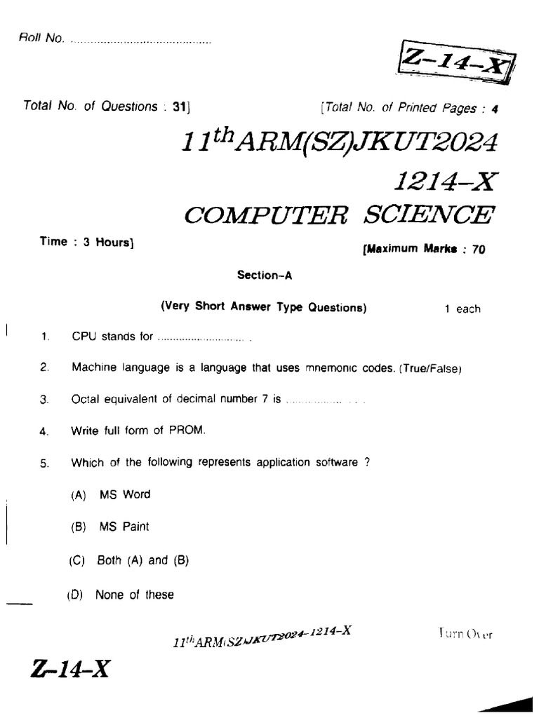 JK Bose Class 11 Computer Science 1214 X 2024 | PDF