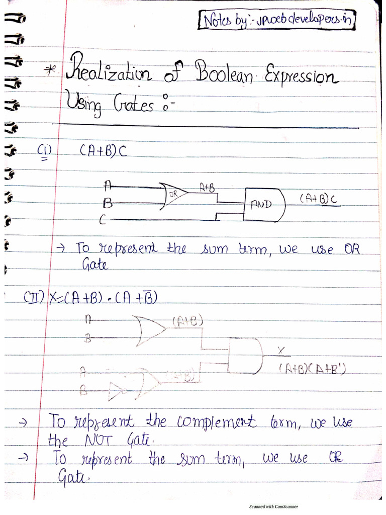 Realization of Boolean Expression Using Gates | PDF