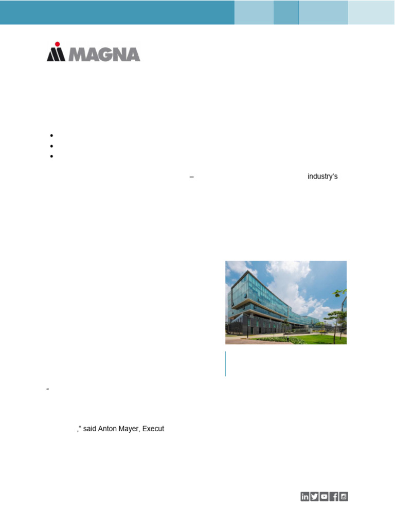 Magna News Release Growth in India Final | PDF | Engineering | Economies