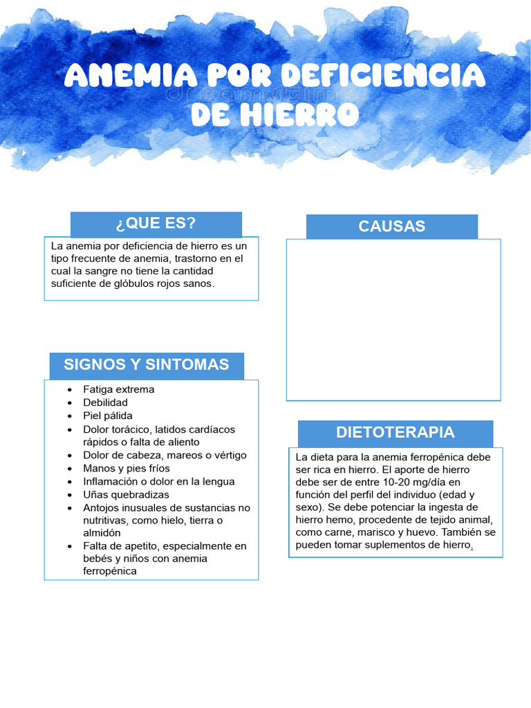 Anemia por Deficiencia de Hierro: Guía | PDF