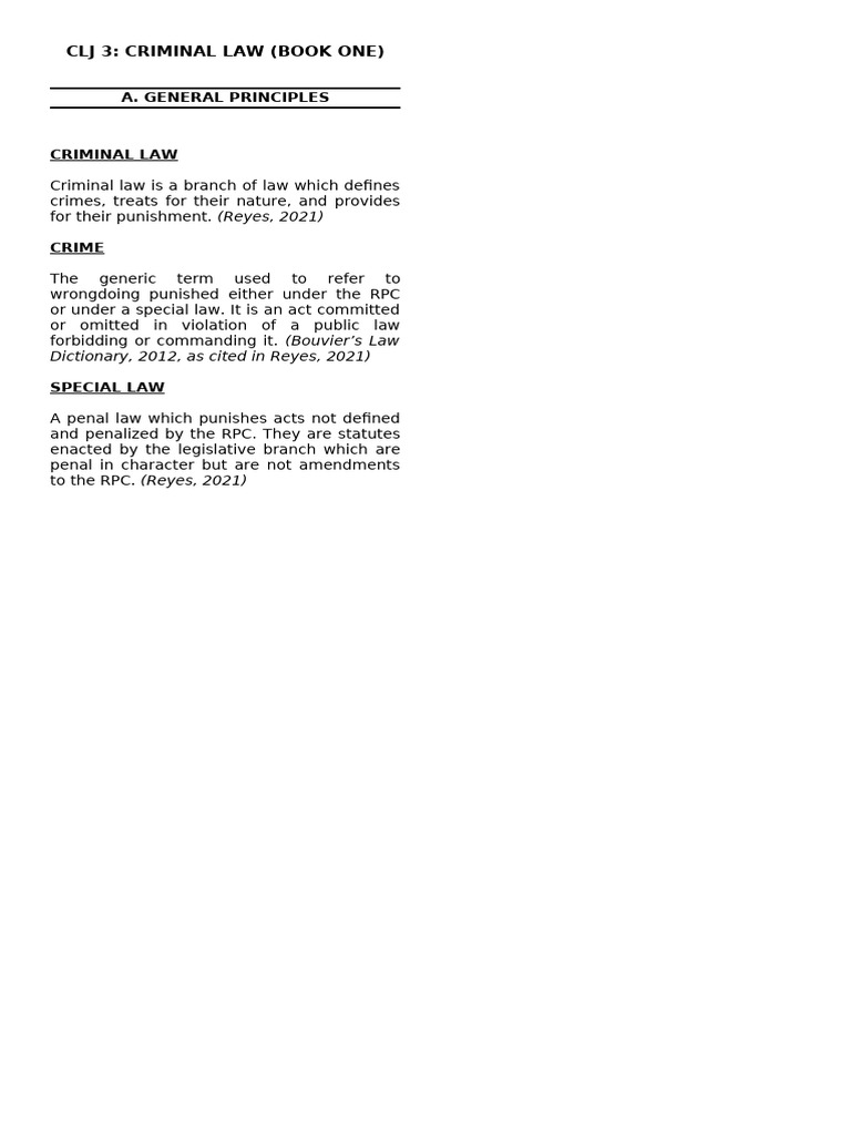 CLJ 3 (Criminal Law Book1) | PDF