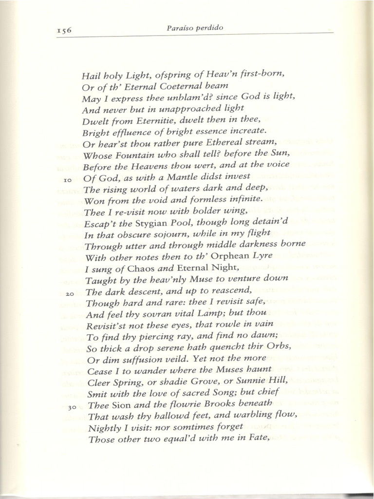 John Miltons Paradise Lost (Book III) | PDF