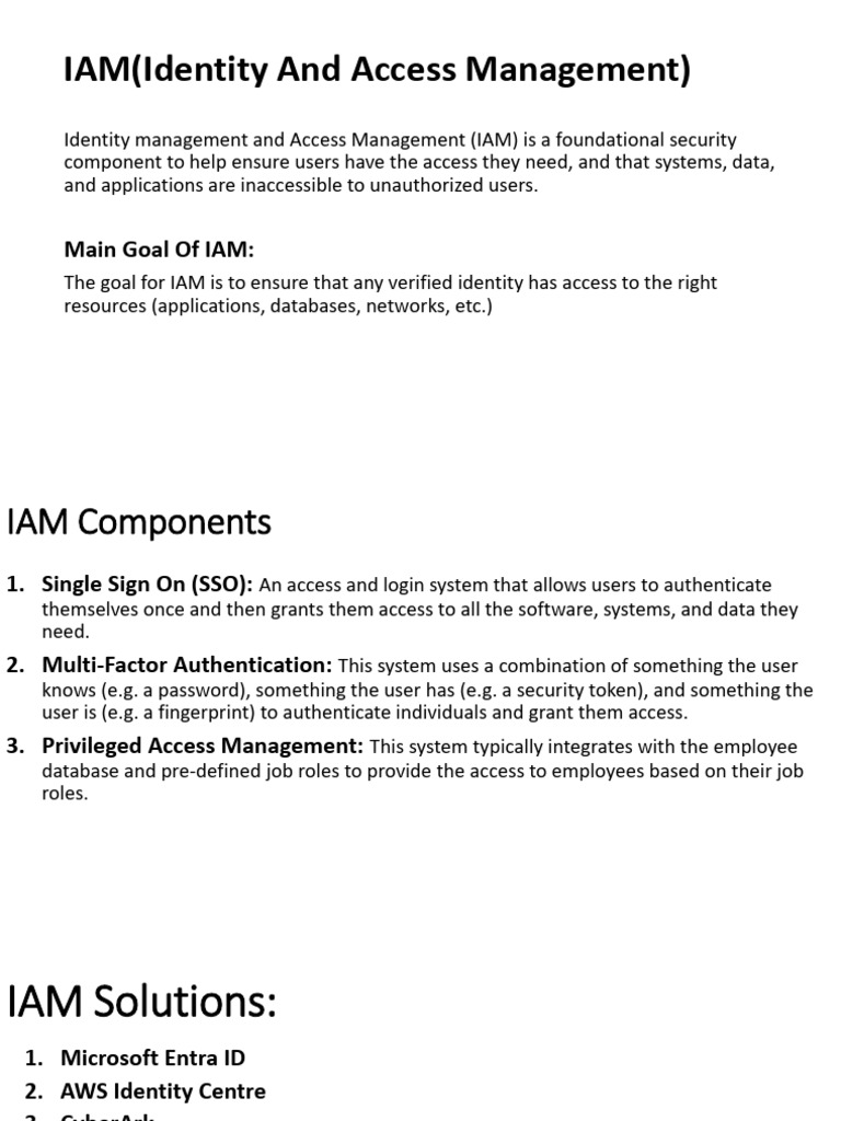 IAM (Identity and Access Management) | PDF