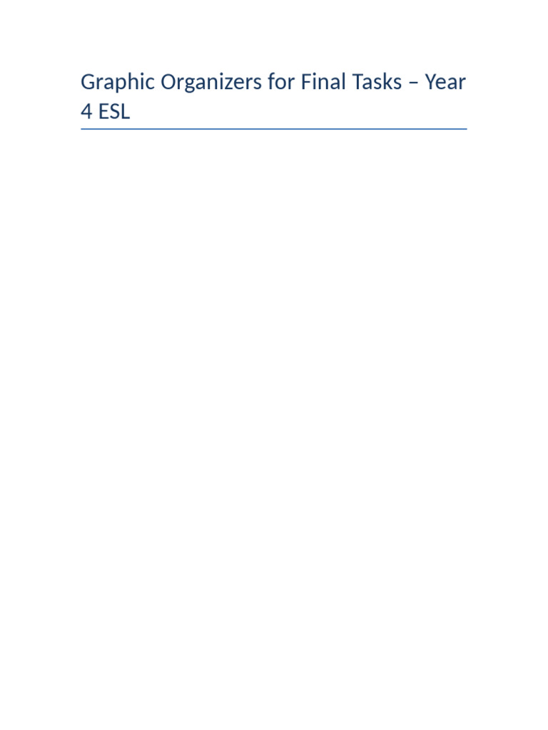 Graphic Organizers Year4 ESL | PDF